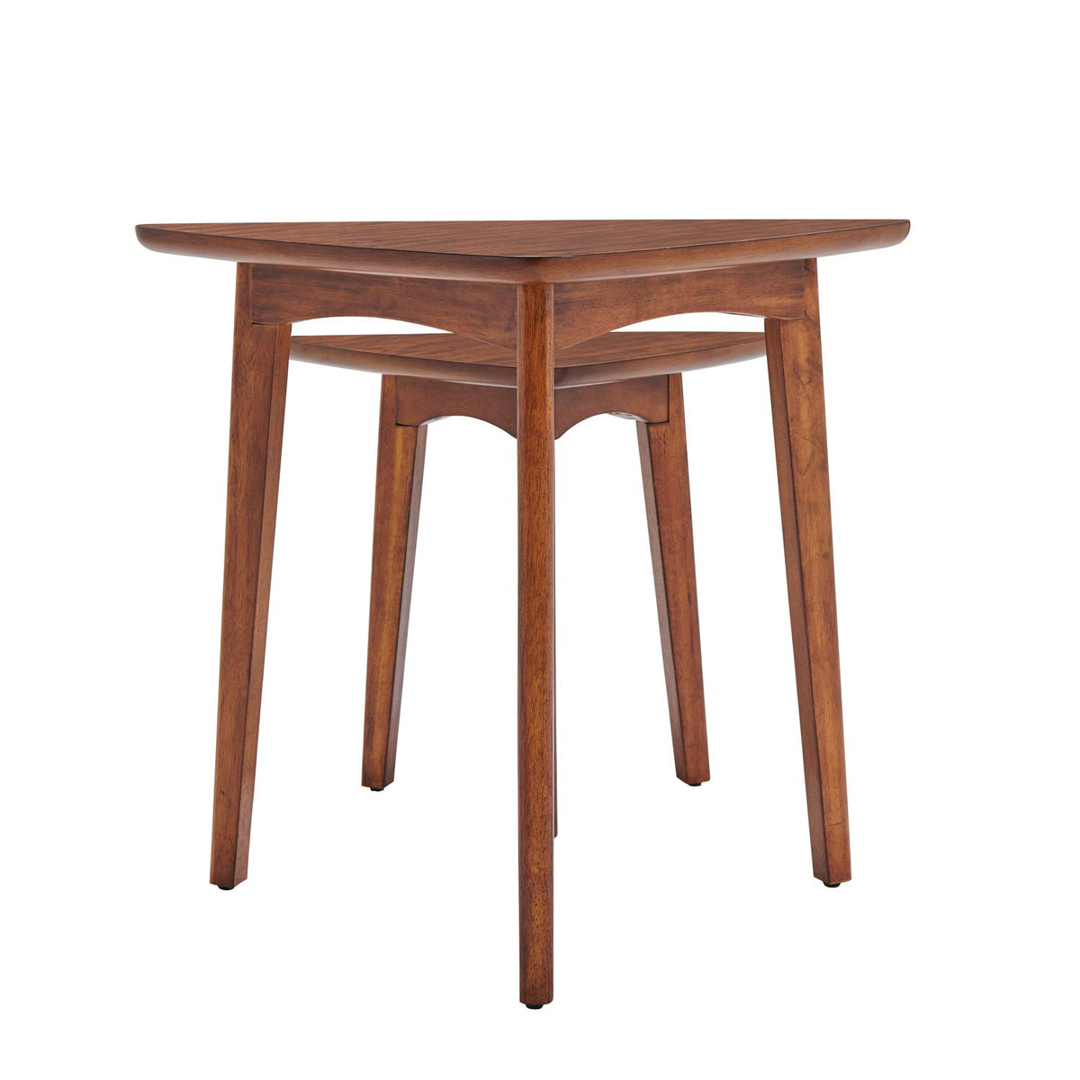 End Tables, Set of 2, Mid-Century Modern Triangular Design, Space-Savi ...