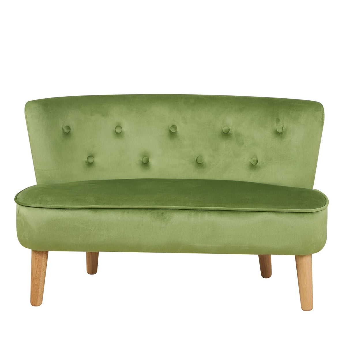 -Seat Kid Sofa Couch with Velvet Fabric,Kid Sofa Chair with Wooden Fra ...