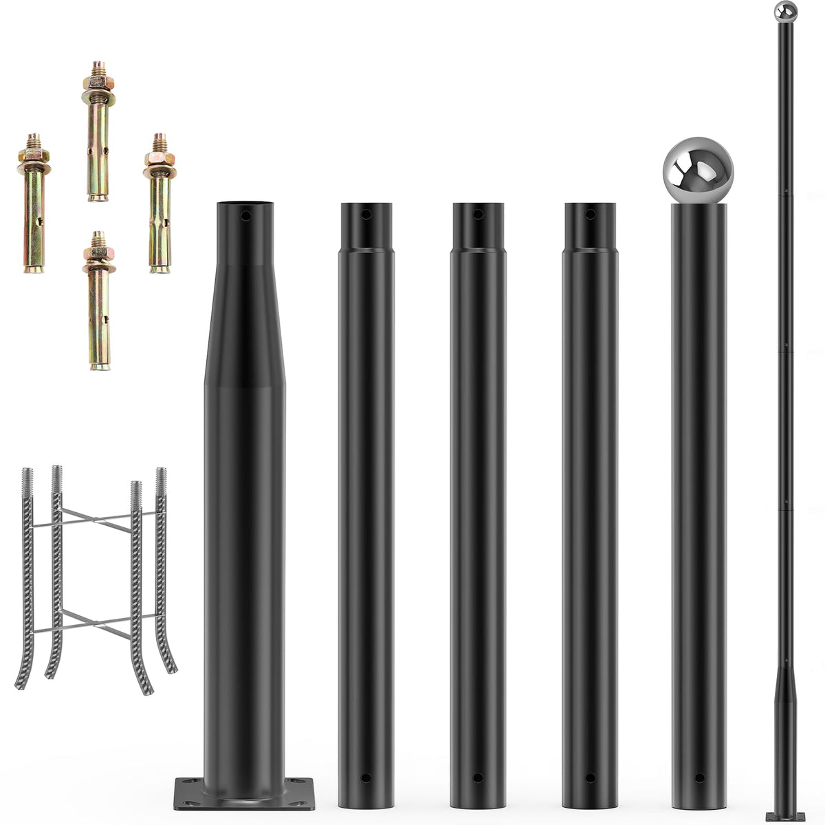 Street Light Pole 16Ft Tall, Street Lamp Post for Outdoor Lighting Fix ...