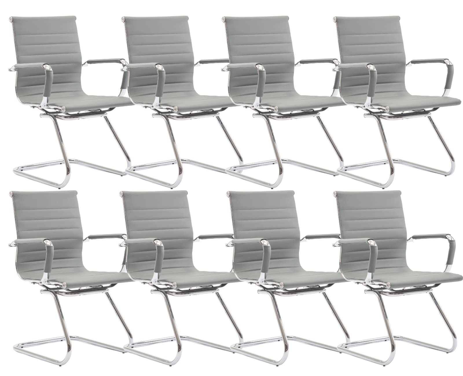 Waiting Room Chairs Leather Office Guest Chair Mid Back Reception Chai ...