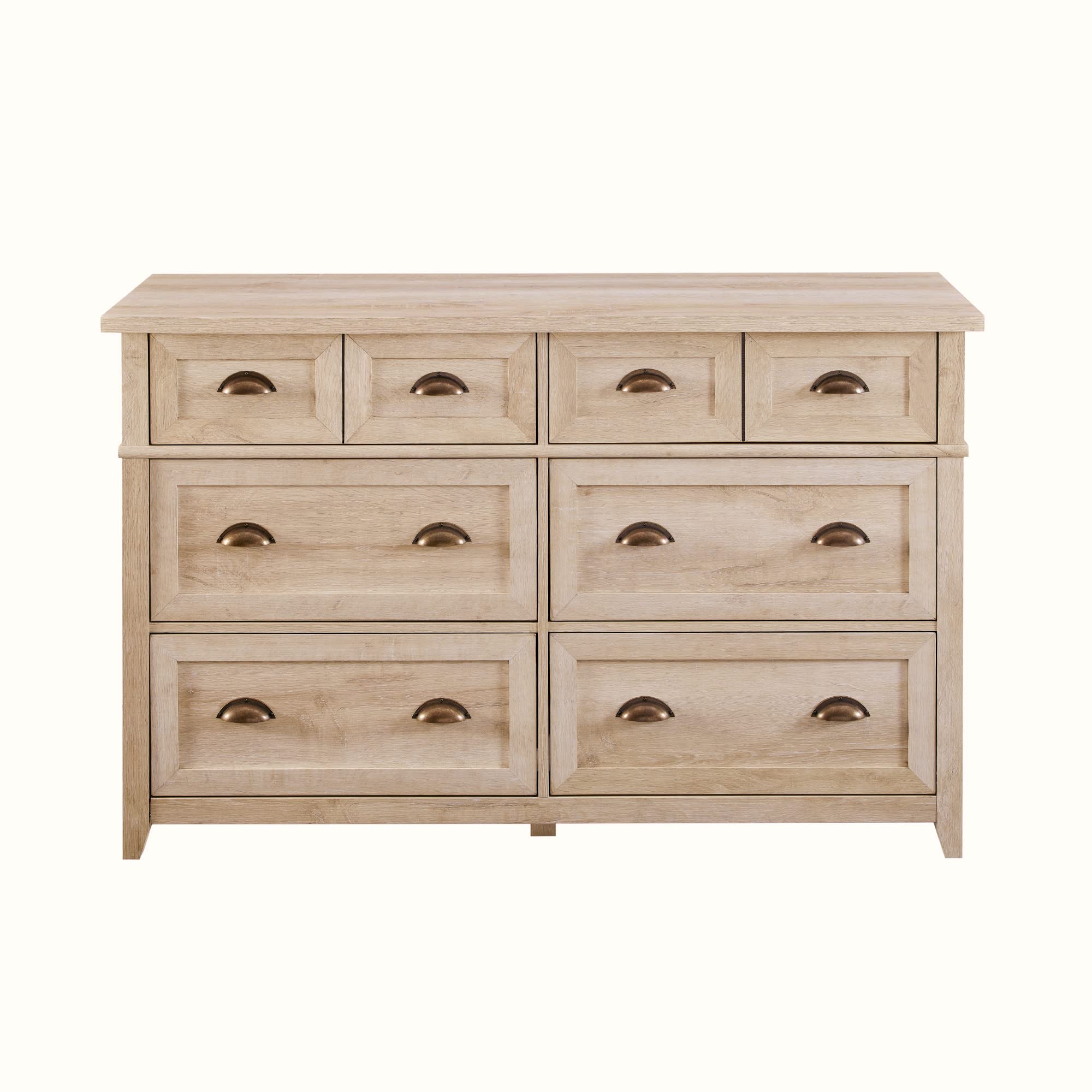 Modern Farmhouse 6-Drawer Framed Dresser with Half-Moon Handles – Bircata