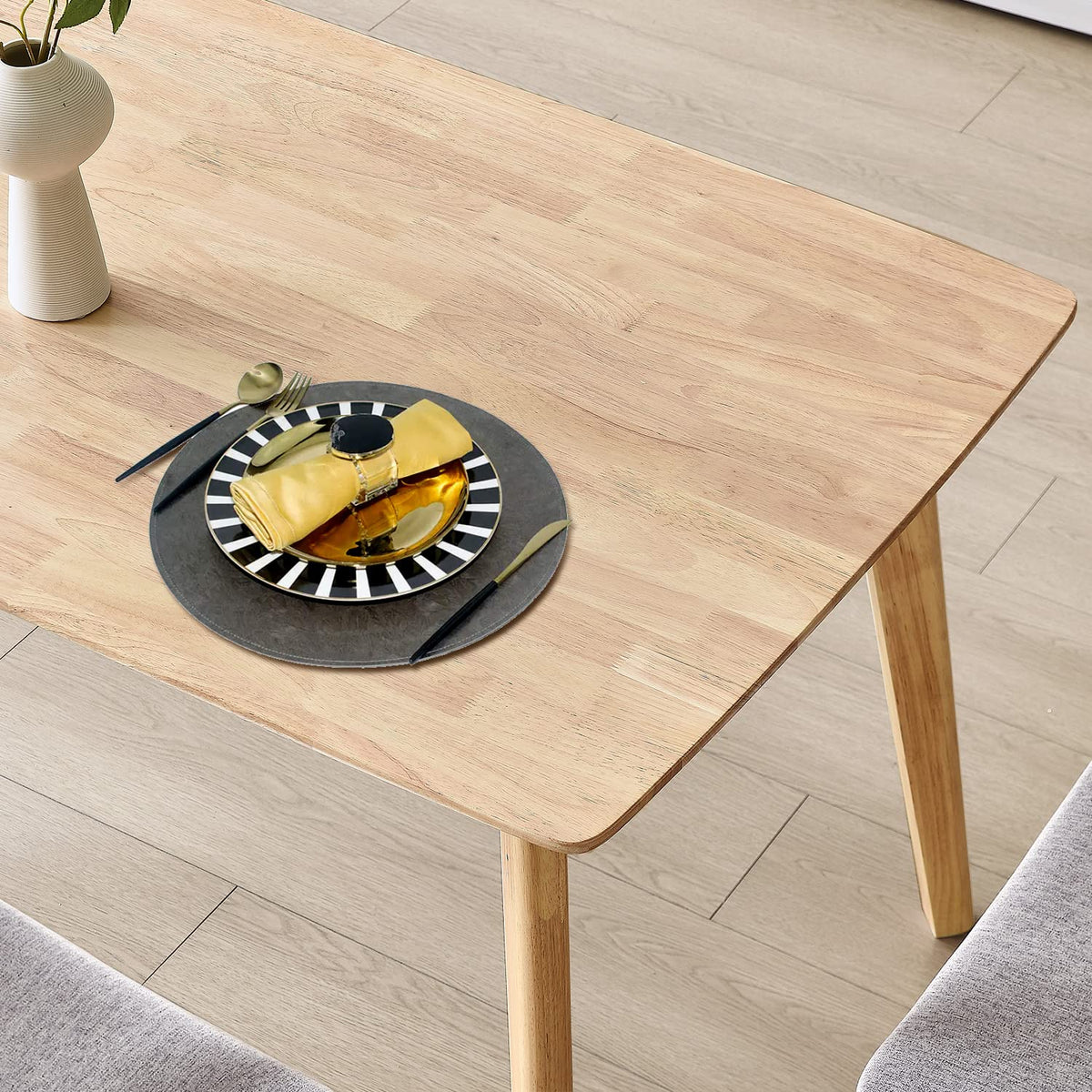 seonyou Solid Wood Kitchen Dining Table Mid Century Modern Wooden Dini ...