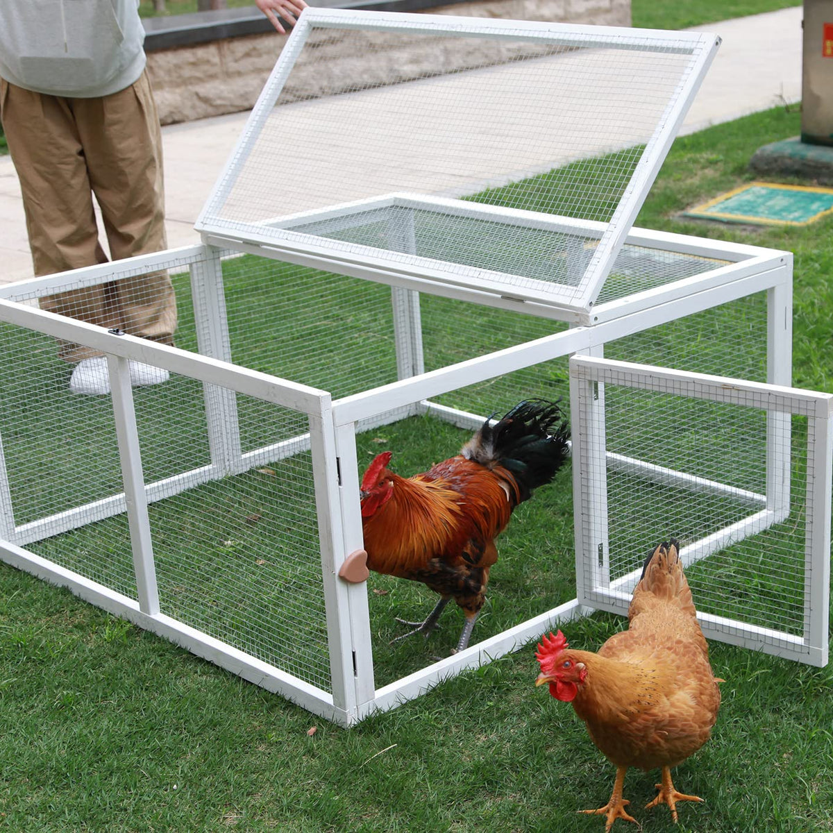 Chicken Coop Extension, Foldable Chicken Coop House Chicken Cage Woode ...