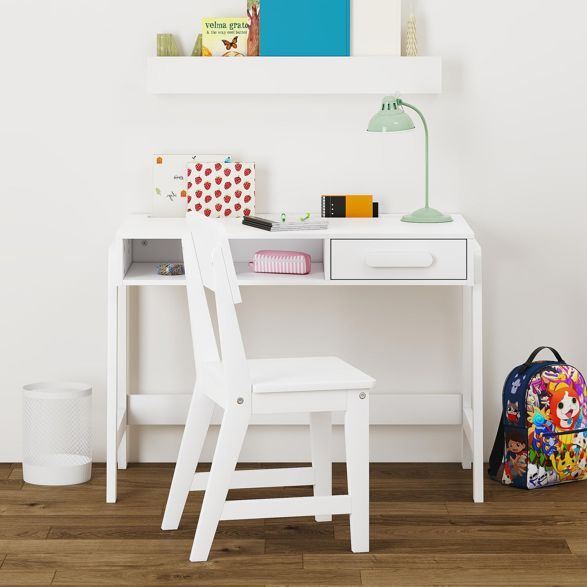 Kids Desk and Chair Set, Study Desk for Kids with Drawers, Wooden Chil ...