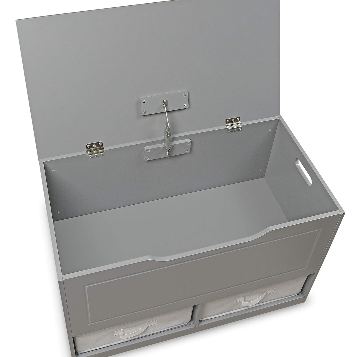 Badger Basket Toy Box with Storage Bench with Safety Hinge – Gray Ches ...