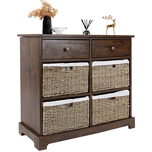 Wicker Basket Storage Cabinet, Wicker Storage Cabinet with Drawers and ...