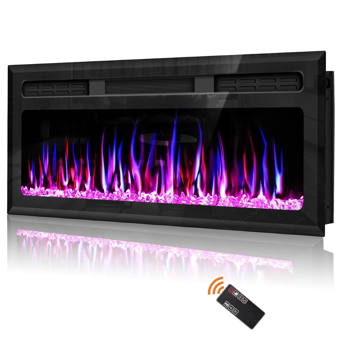 Wall Mounted and Recessed Fireplace Linear Fireplace Insert – Bircata